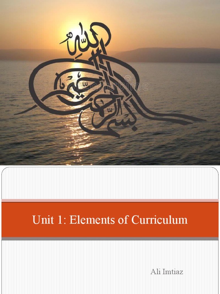 Elements of Curriculum | PDF | Teaching Method | Curriculum