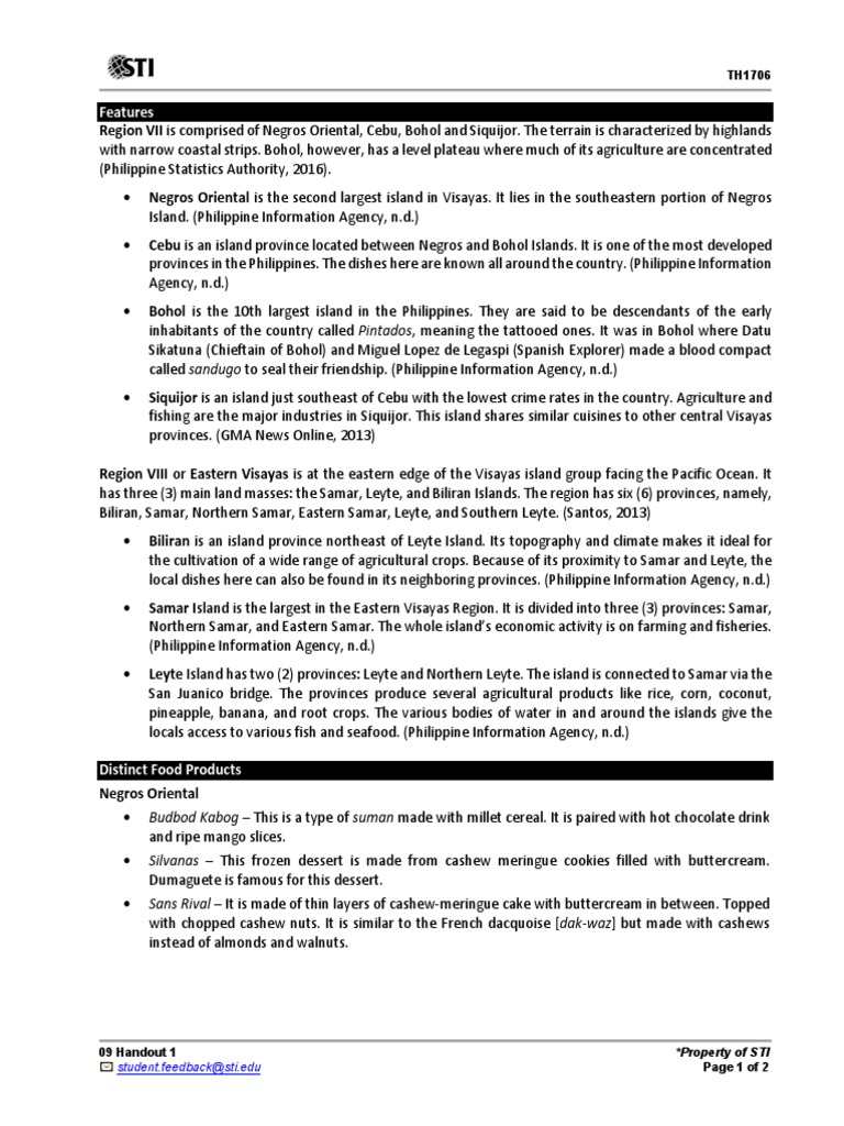 09 Handout 1 | PDF | Food And Drink | Foods