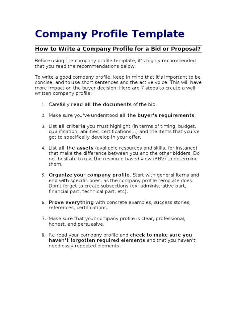 Company Profile Template | PDF