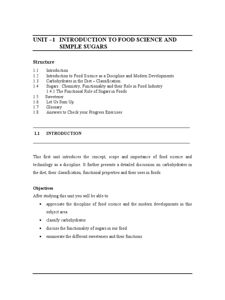 Food Science | PDF | Carbohydrates | Fructose