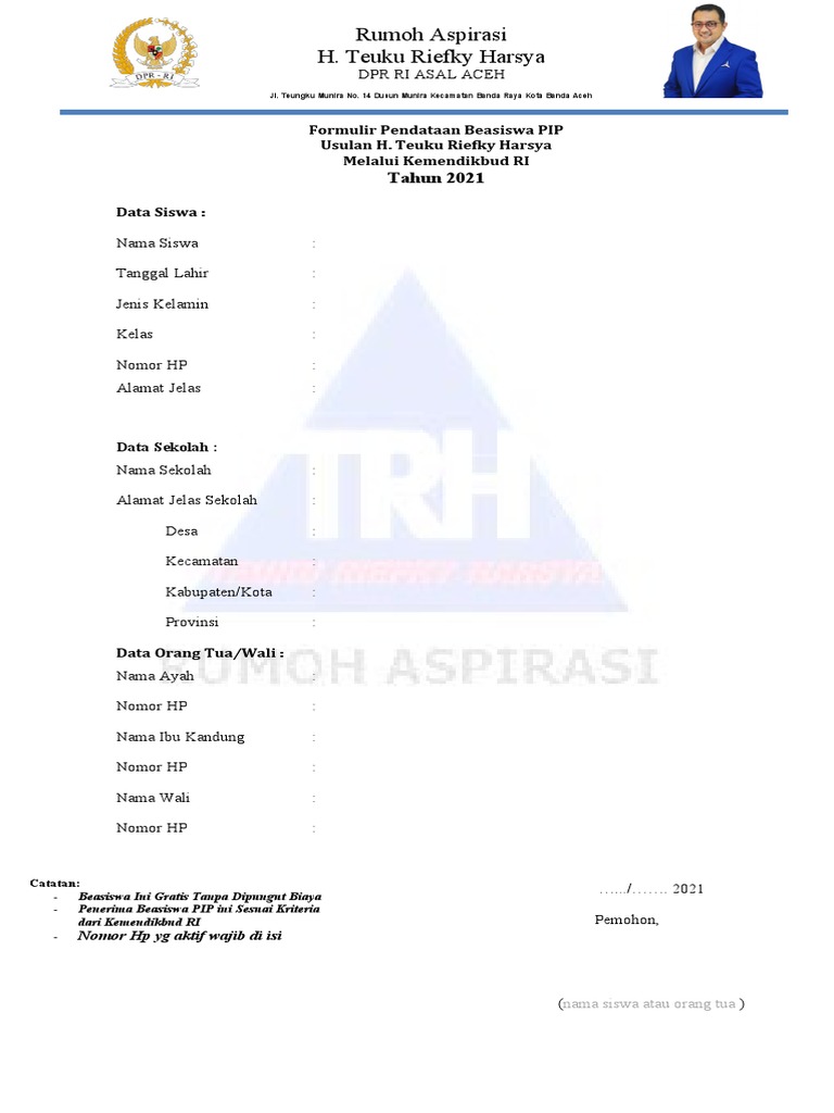 Formulir PIP Perorangan | PDF