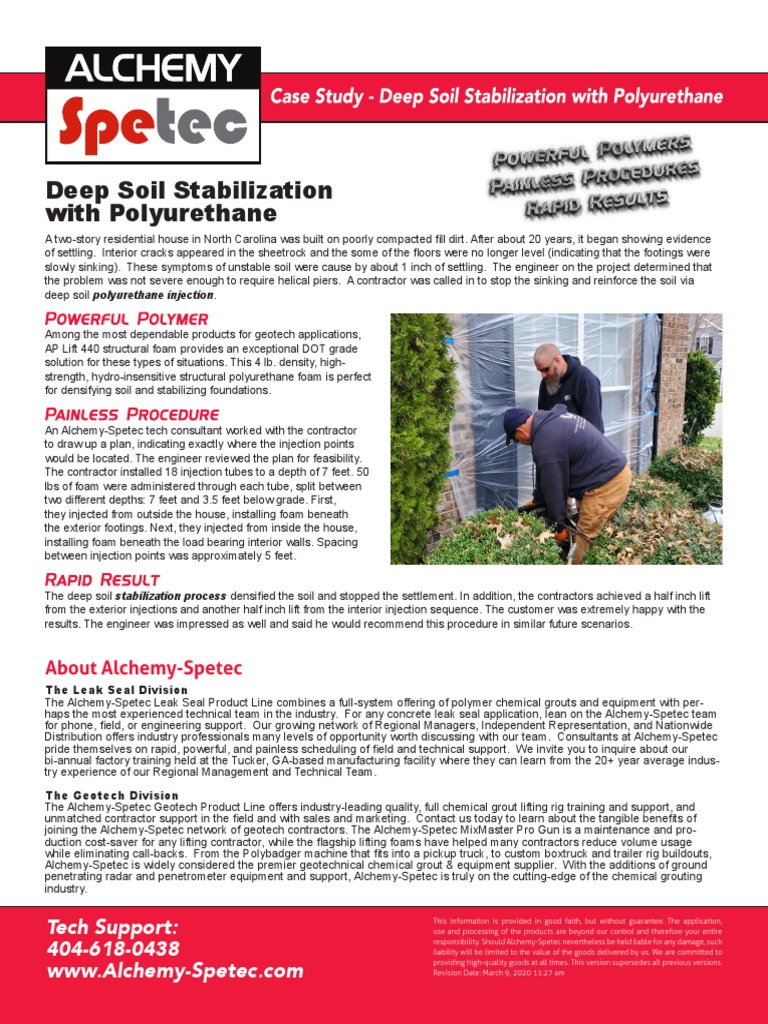 AS Case Study Deep Soil Stabilization With Polyurethane | PDF | Soil | Building Engineering