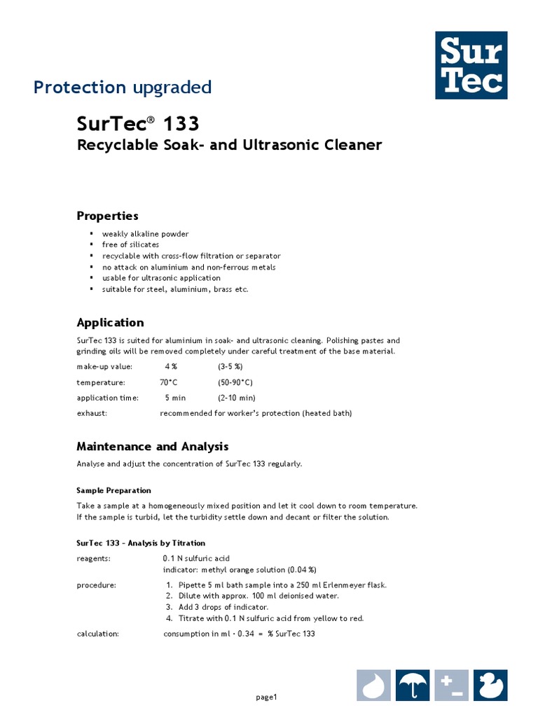 Surtec 133: Protection Upgraded | PDF | Sulfuric Acid | Purified Water
