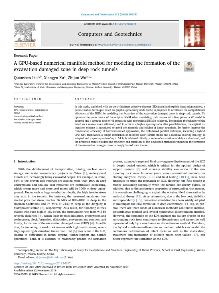 A GPU Based Numerical Manifold Method For Modeling The For 2020 ...