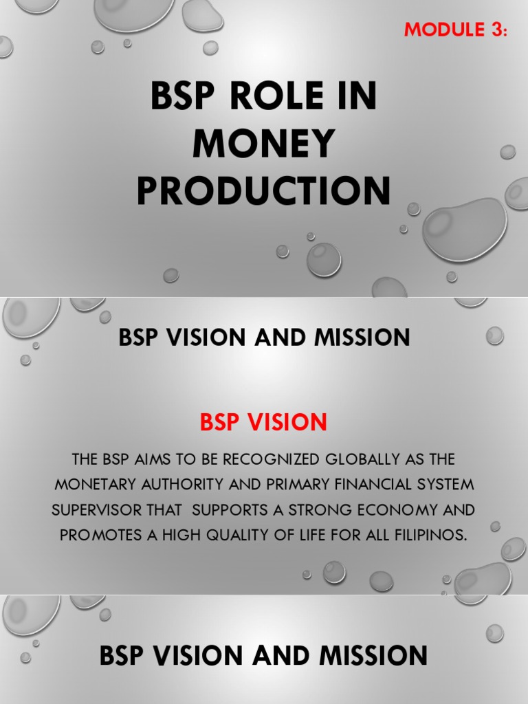 Module 3 Role of BSP | PDF | Central Banks | Money