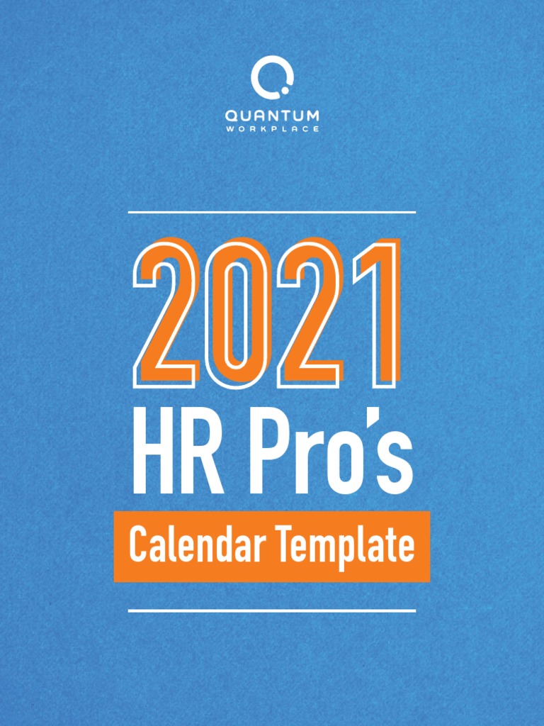 2021 HR Calendar Template | Employee Retention | Christmas