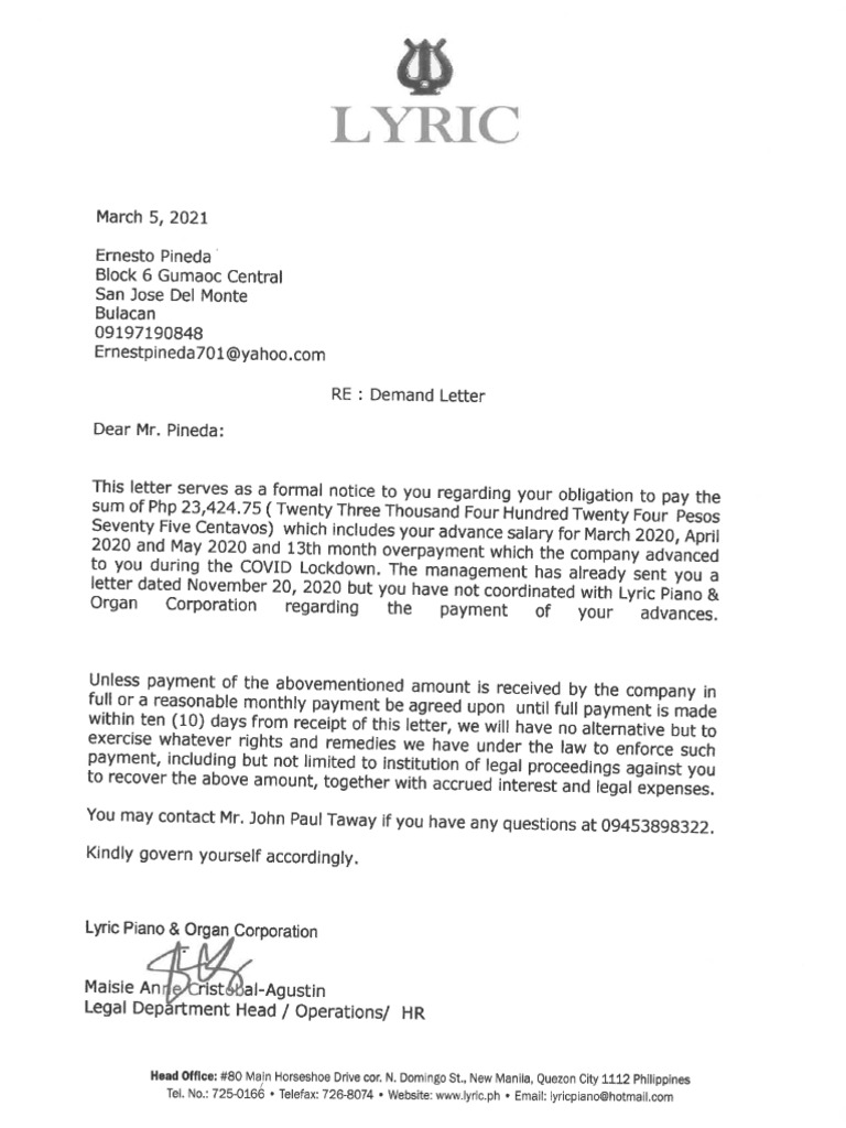 Demand Letter | PDF
