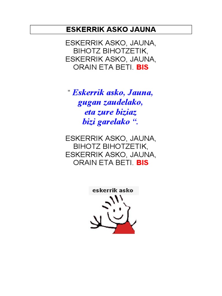 Eskerrik Asko Jauna Letra | PDF