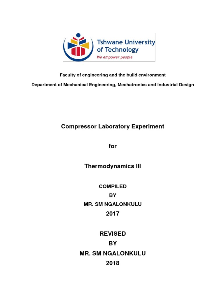 TDN321T Compressor Experiment 2018 | PDF | Heat | Power (Physics)