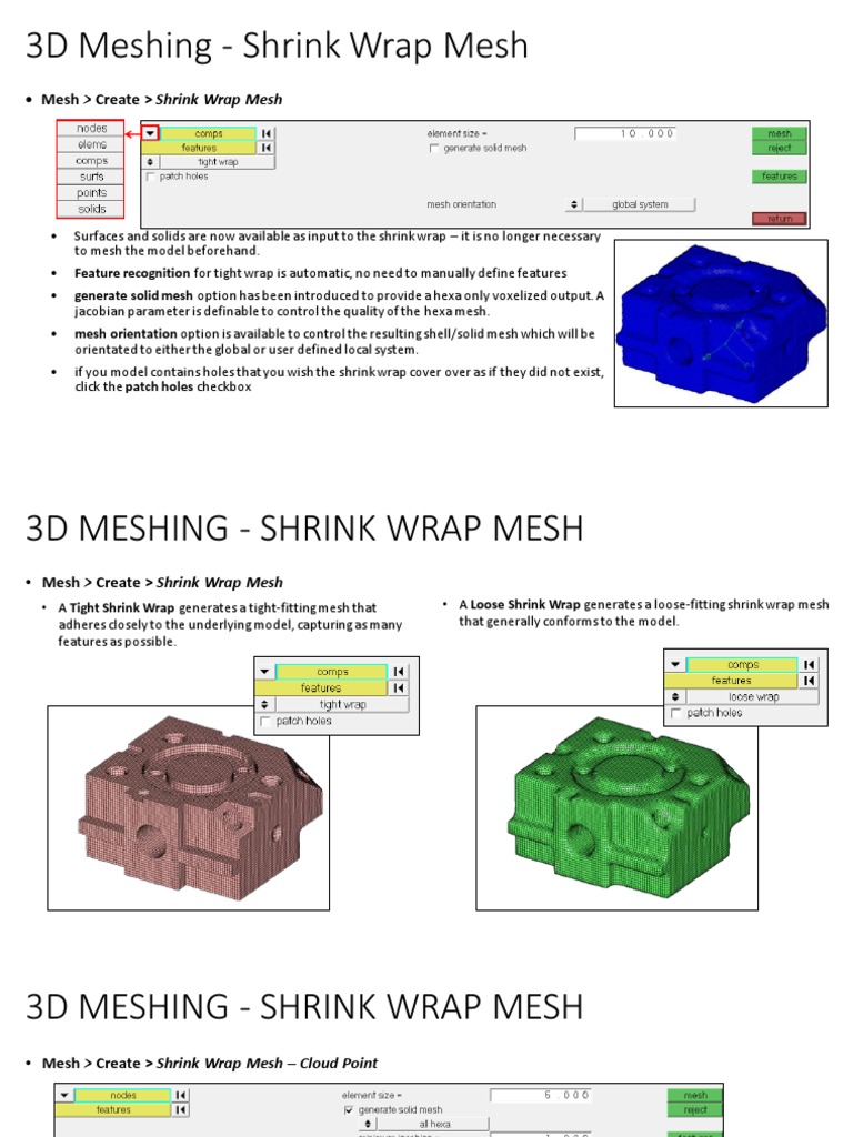 Shrink Wrap Meshing Hypermesh | PDF