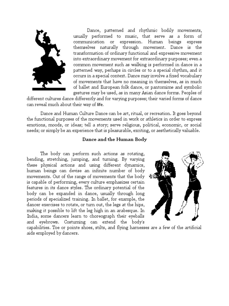 Dance and The Human Body | Download Free PDF | Dances | Entertainment ...
