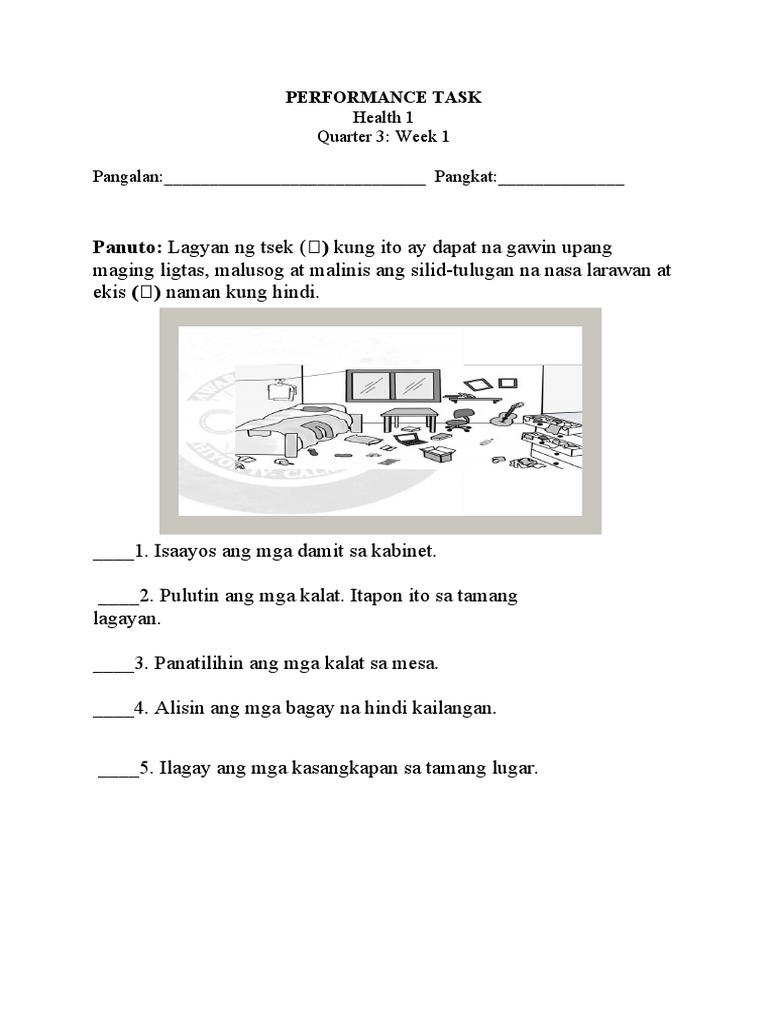 Performance Task Health | PDF