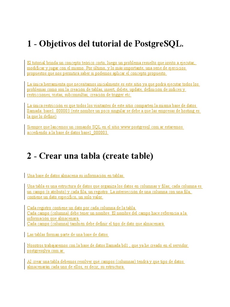 Postgre SQL | Descargar gratis PDF | Cadena (informática) | Bases de datos