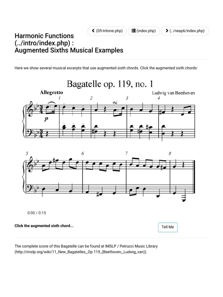 Harmonic Functions - Augmented Sixths Musical Examples | PDF | Art