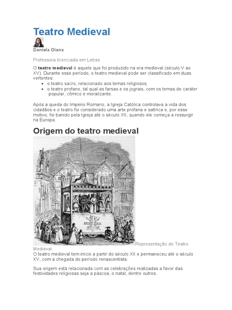 Teatro Medieval | PDF | Fotografia cinematográfica | Teatro