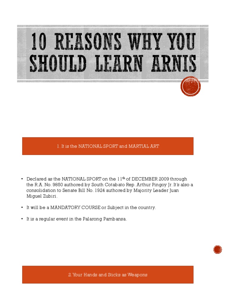 11 10 Reasons Why You Should Learn Arnis | PDF | Human Nature | Sports