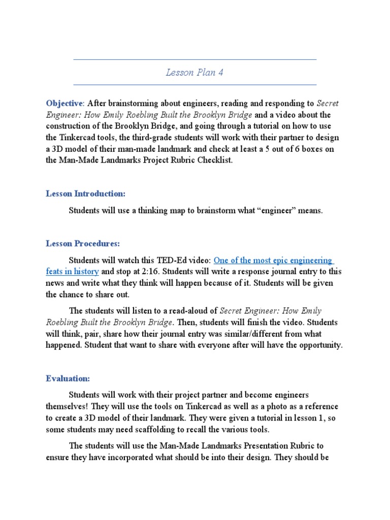 Lesson Plan 4 | PDF | Lesson Plan | Design