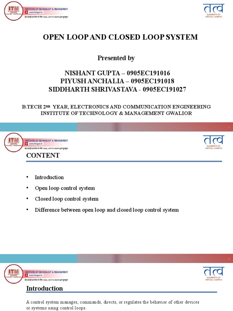 Open Loop and Closed Loop Control System | PDF | Feedback | Control Theory