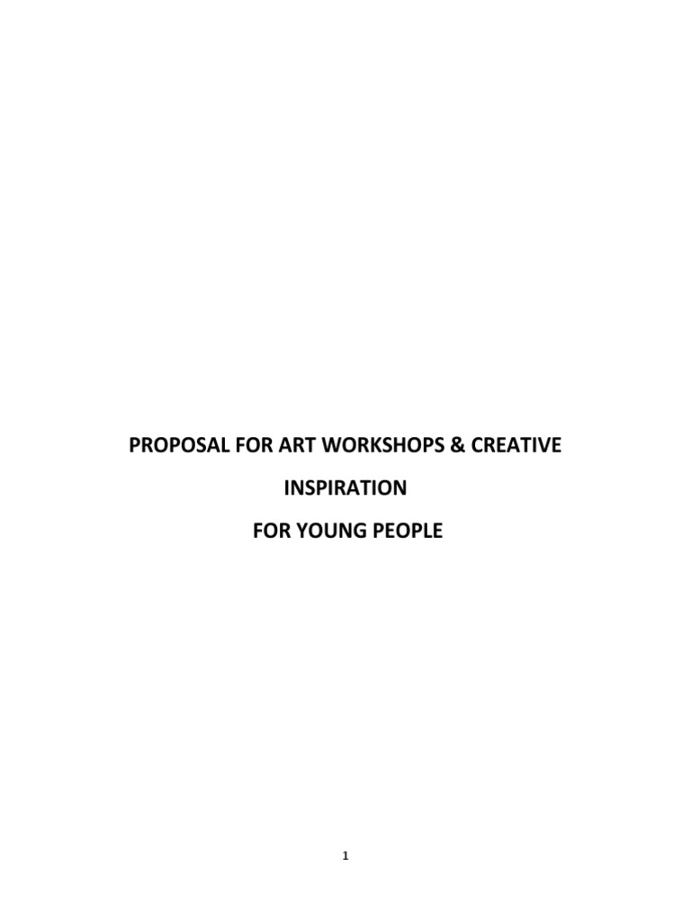 Proposal For Art Workshops Pdf Creativity Sustainability
