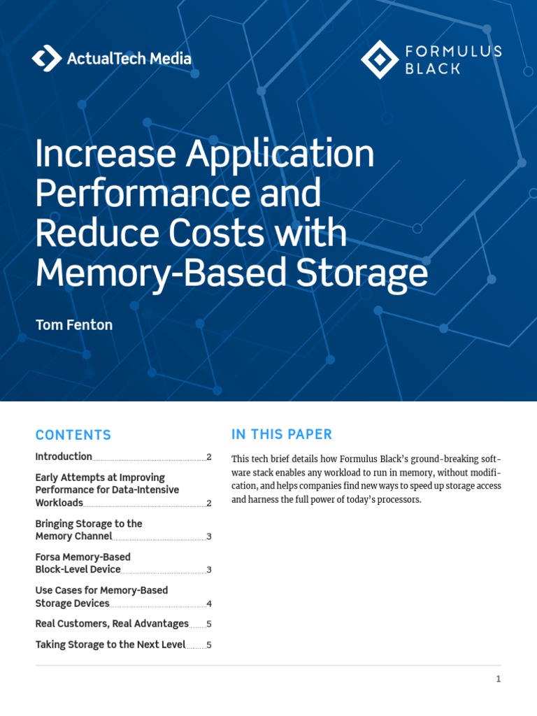 Tech Brief Memory Based Storage | PDF | Computer Data Storage | Solid State Drive