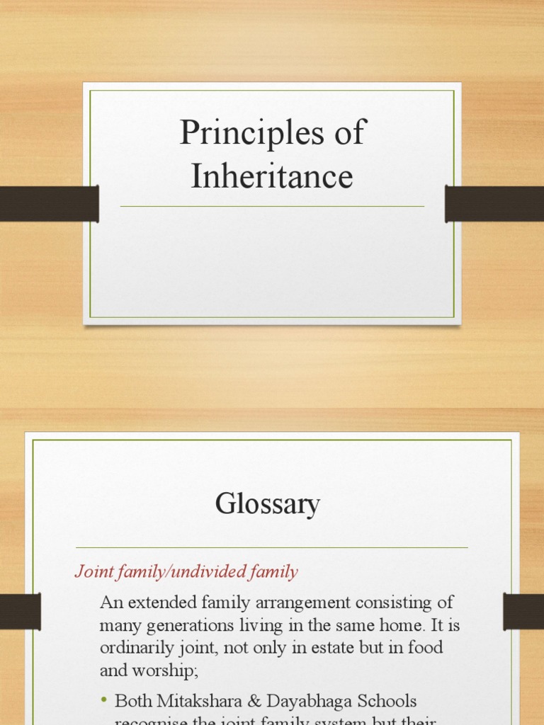 Principles of Inheritance | PDF | Inheritance | Concurrent Estate