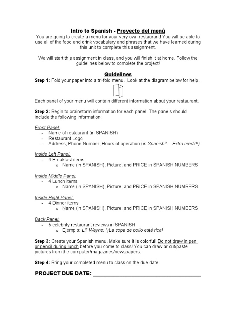 Intro - Menu Project Instructions | PDF | Menu | Restaurants
