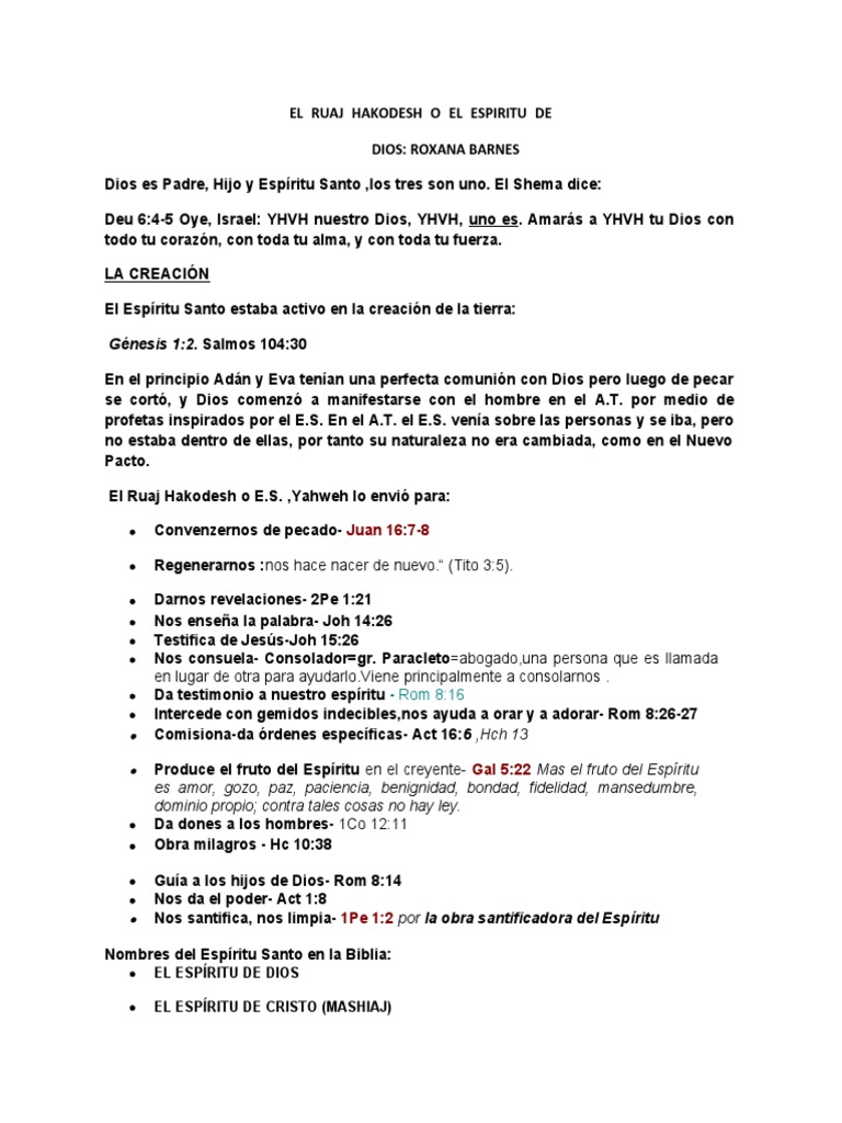 El Ruaj-Hakodesh | PDF | espíritu Santo | Profecía