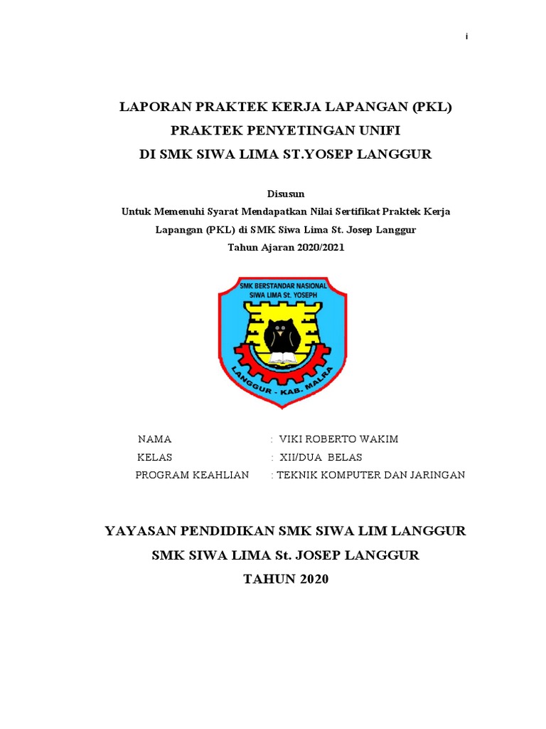 Laporan PKL Penyetingan Unifi SMK Siwa Lima | PDF