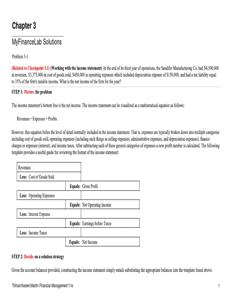 MyFinanceLab Answer Chapter 03 | PDF