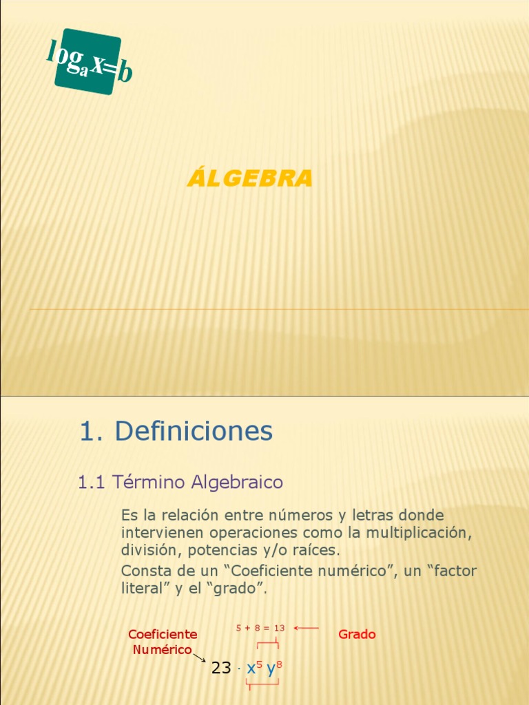 Presentación Algebra | PDF | Teoría de los números | Matemáticas De La Computación