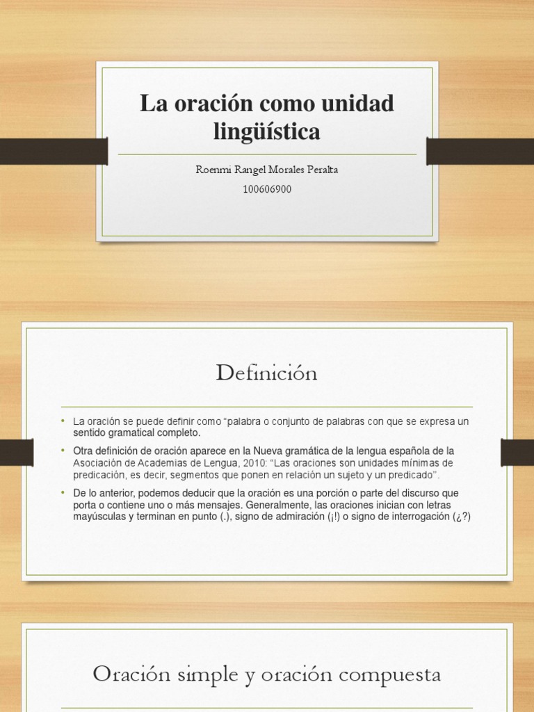 La Oración Como Unidad Lingüística | PDF | Oración (Lingüística ...