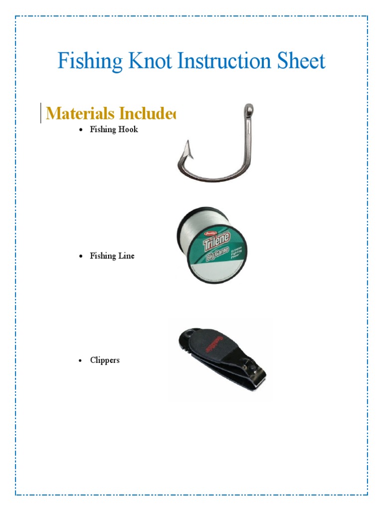 Fishing Knot Instruction Sheet With Track Changes | PDF