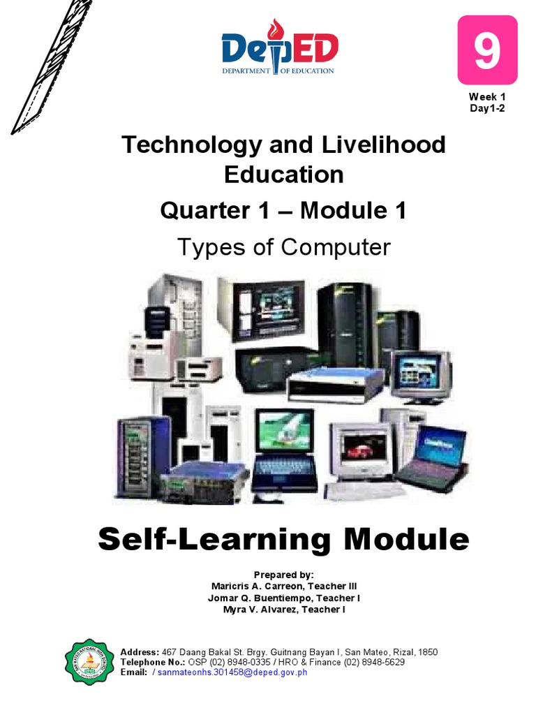 Self-Learning Module: Technology and Livelihood Education Quarter 1 - Module 1 | Download Free ...