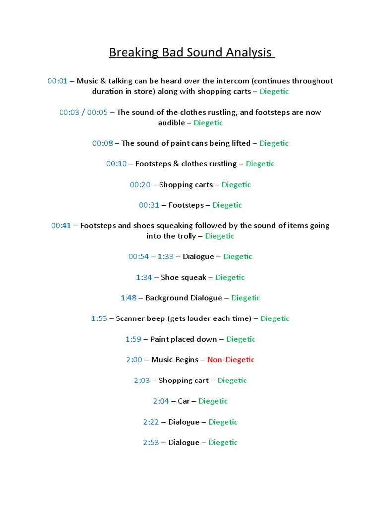 Breaking Bad Sound Analysis | PDF