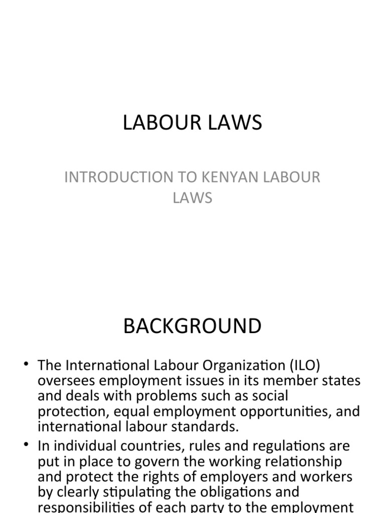 Introduction To Kenyan Labour Laws | PDF | Labour Law | Overtime