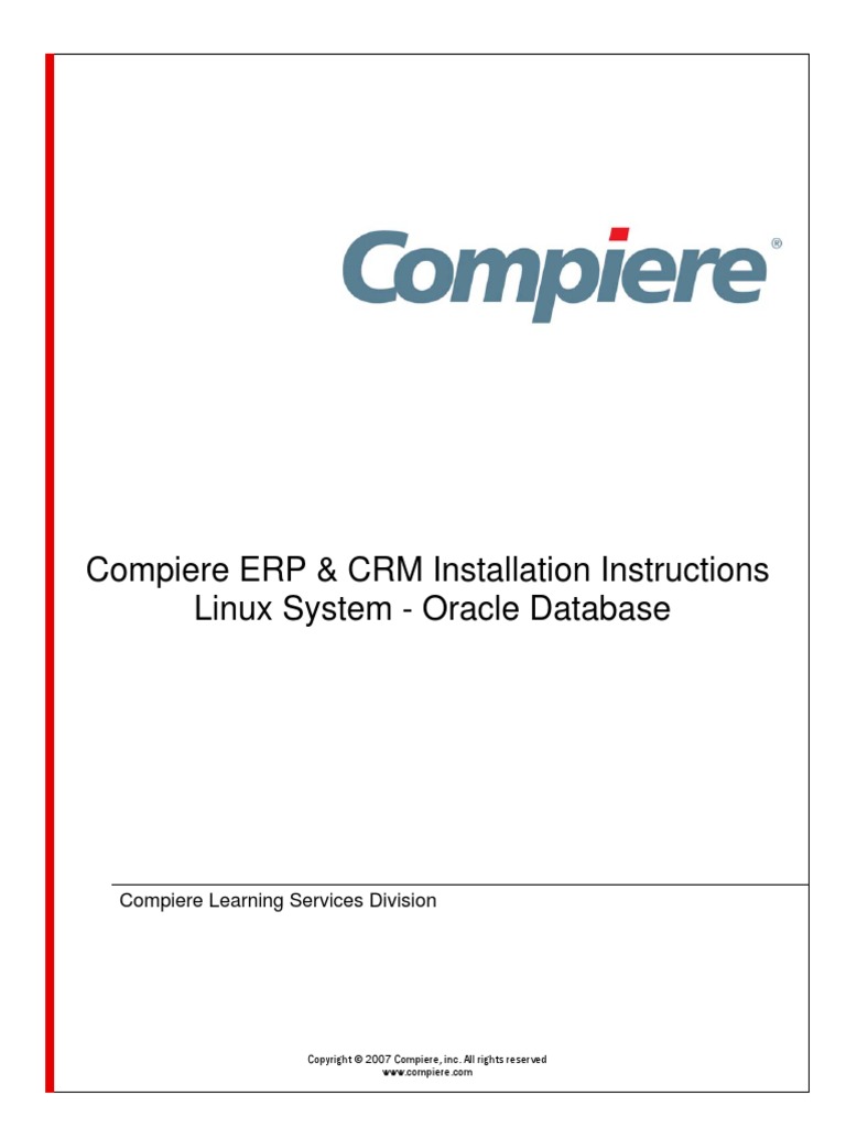 Compiere3 Installation Instructions Oracle Linux | Download Free PDF ...
