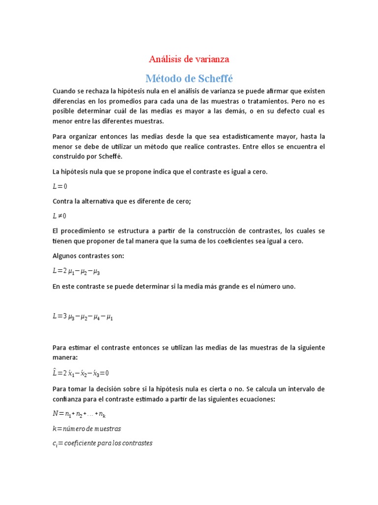 Método Scheffe | PDF