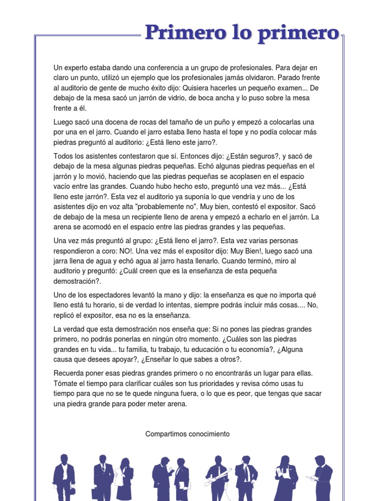 Stephen Covey - Primero Lo Primero | PDF