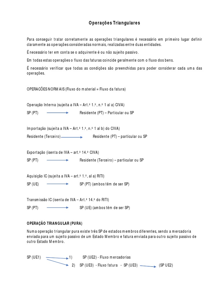 Esquema Operacoes Triangulares | PDF | Imposto sobre Valor Agregado ...