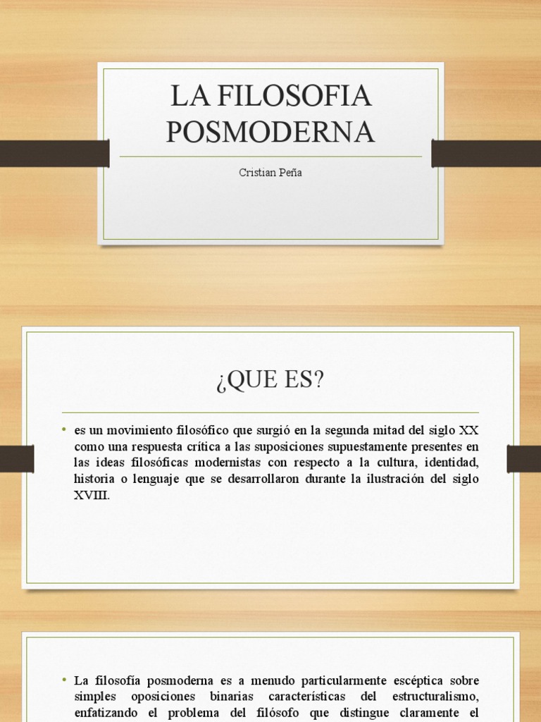 La Filosofia Posmoderna | PDF | Sociología | Movimientos filosóficos