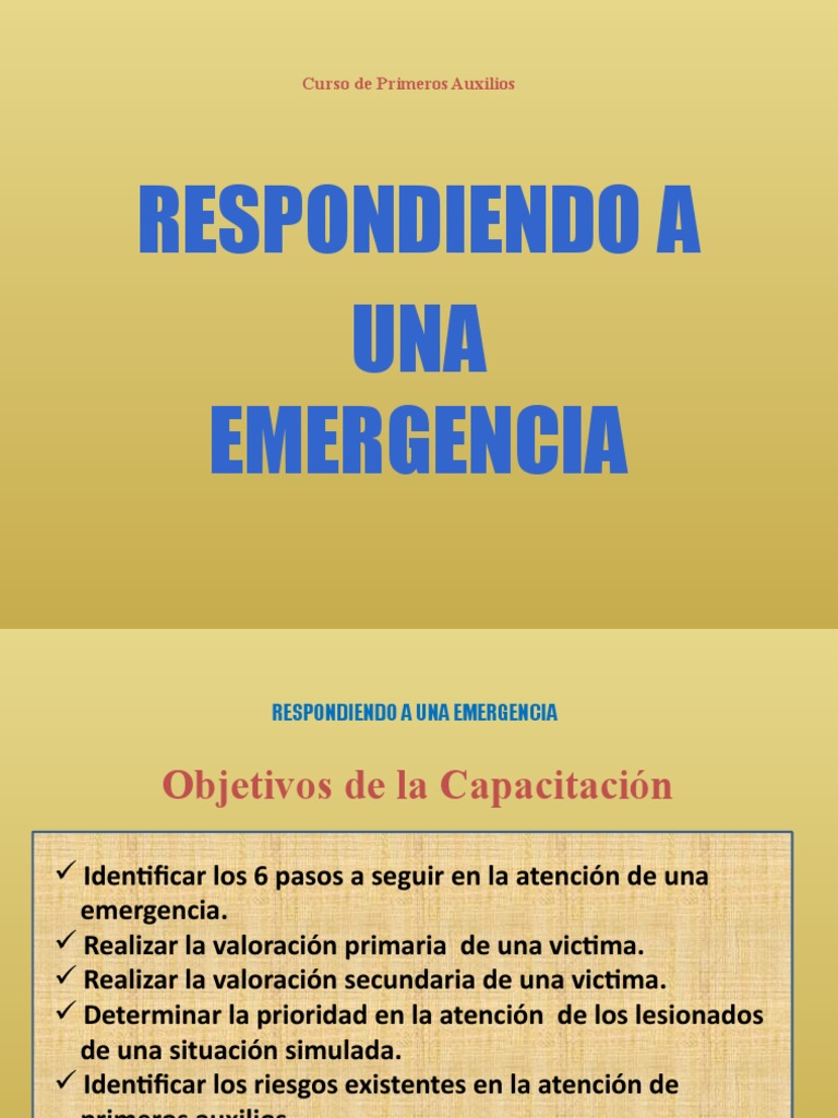 1.primer Respondiente | PDF | Primeros auxilios | Enfermedades y ...