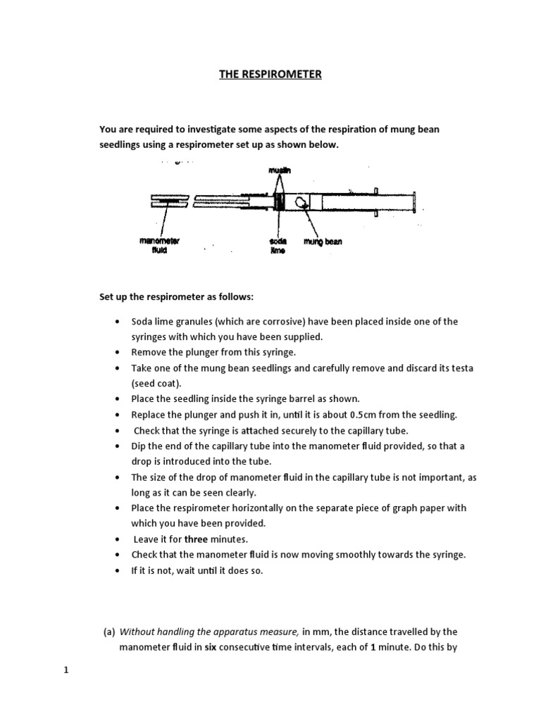 Respirometer - Lab. Outline | PDF | Nature