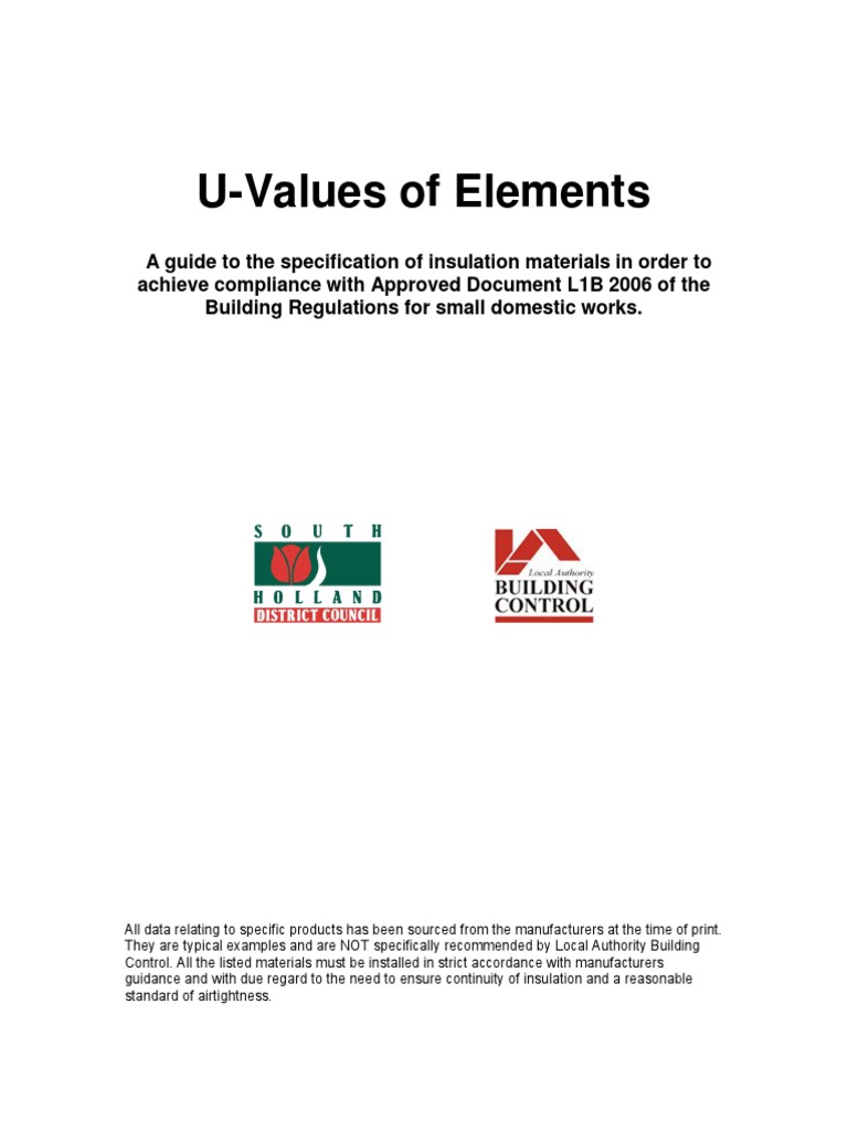 U-Values of Elements | PDF | Drywall | Polystyrene