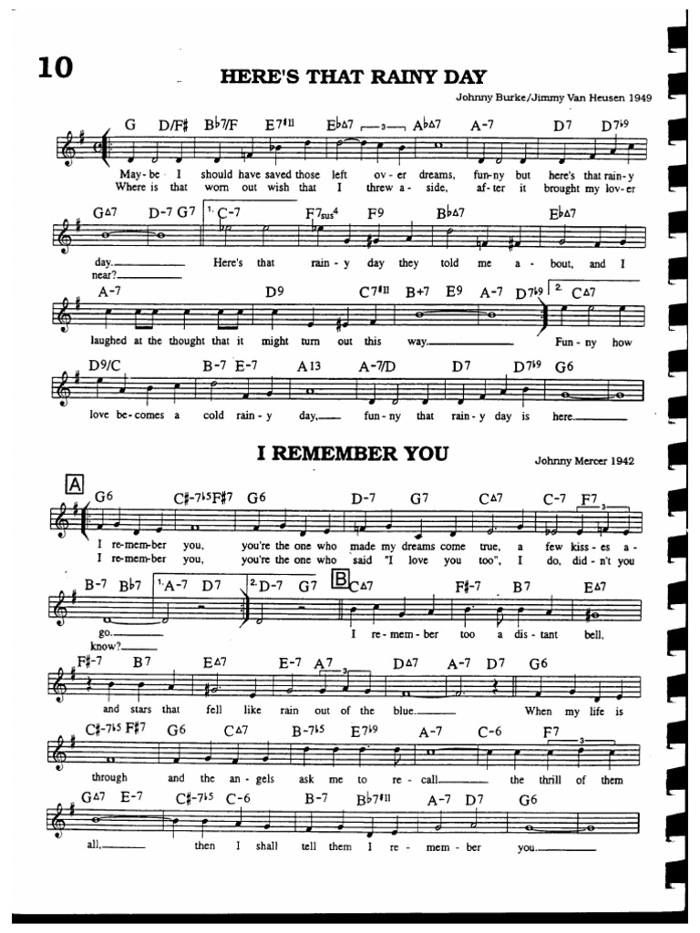 I Remember You - Lead Sheet | PDF