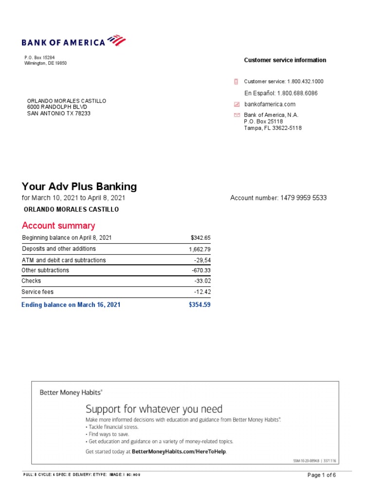 Your Adv Plus Banking: Account Summary | PDF | Overdraft | Fee