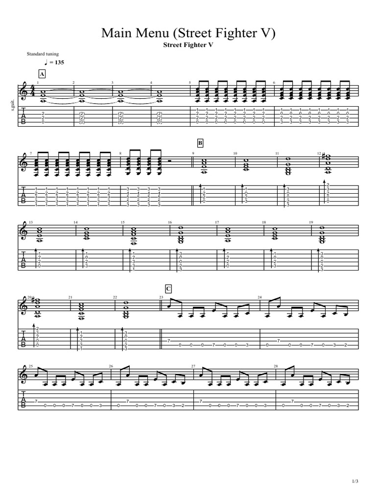 Misc Computer Games - Street Fighter V - Main Menu | PDF | Guitar ...