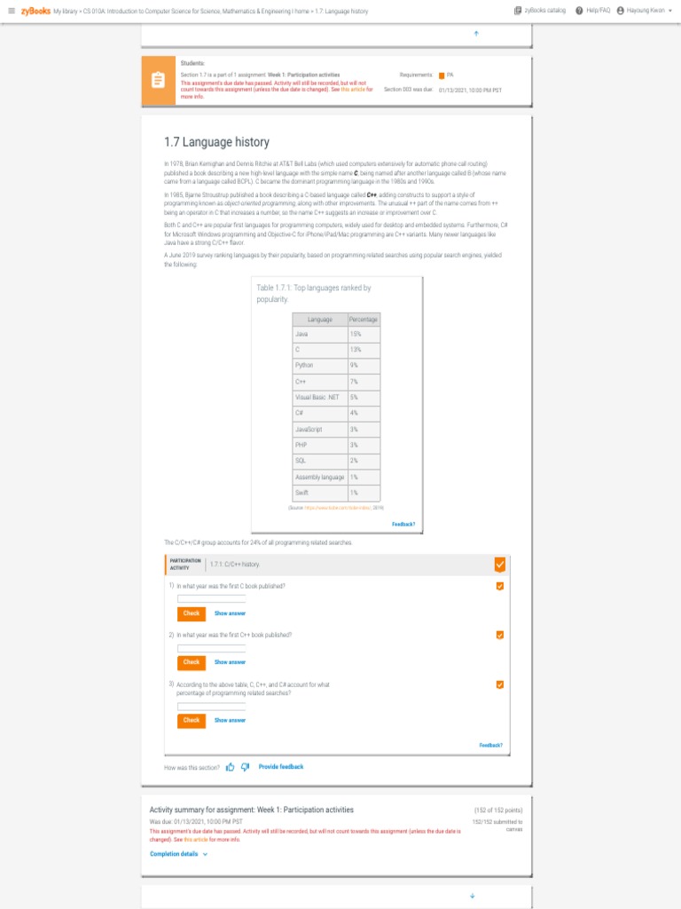 Section 1.7 - CS 010A: Introduction To Computer Science For Science ...
