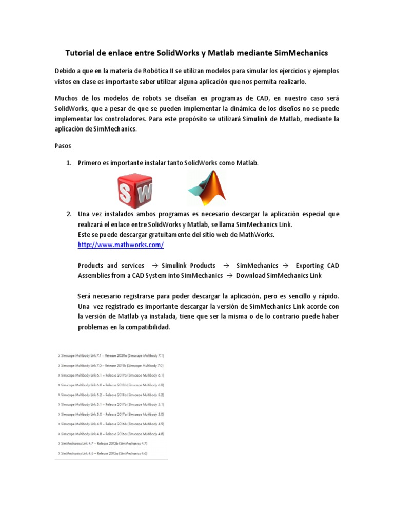 Tutorial Matlab Solidworks | PDF | Matlab | Archivo de computadora