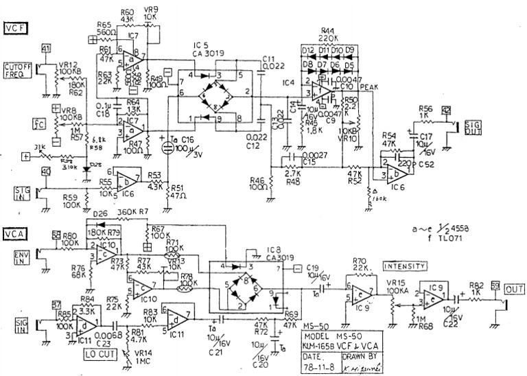 Korg MS50 VCF VCA Schematic | PDF