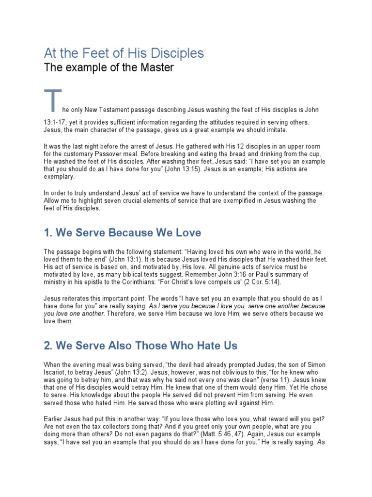 At The Feet of His Disciples | PDF | Disciple (Christianity) | Gospel ...